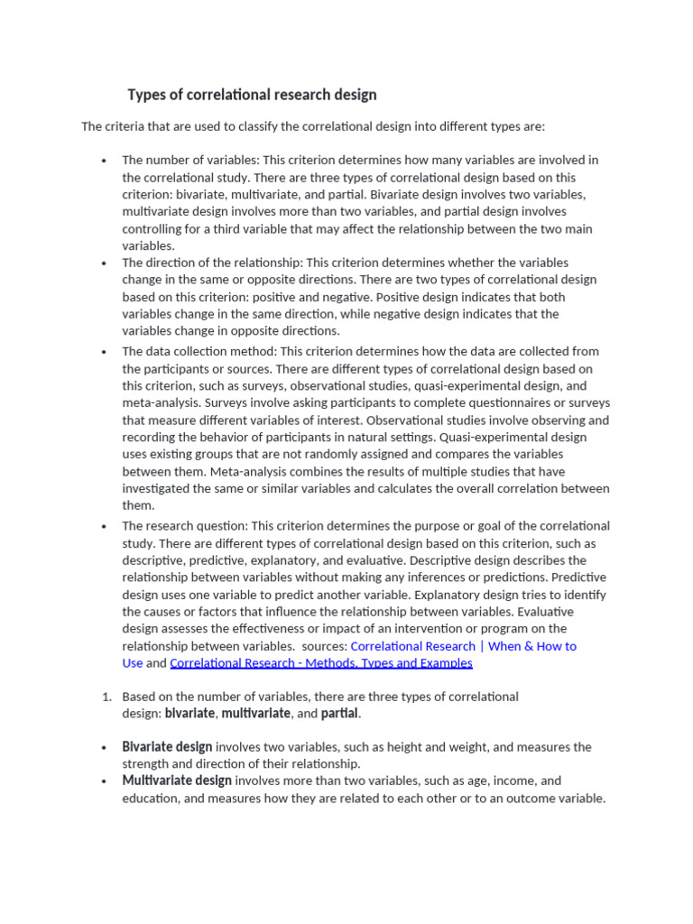 Correlational Research Designs | PDF | Psychology | Career & Growth