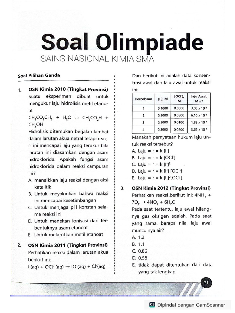 Soal Olim Kimia & Pembahasan | PDF