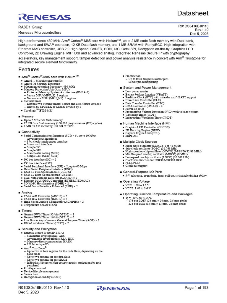 Renesas Microcontroladores | PDF
