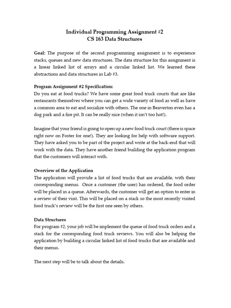 CS163 Program #2 | PDF