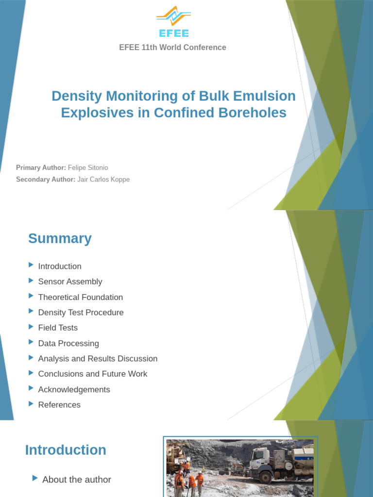 Density Monitoring of Bulk Emulsion Explosives - V2 | PDF | Pressure | Density