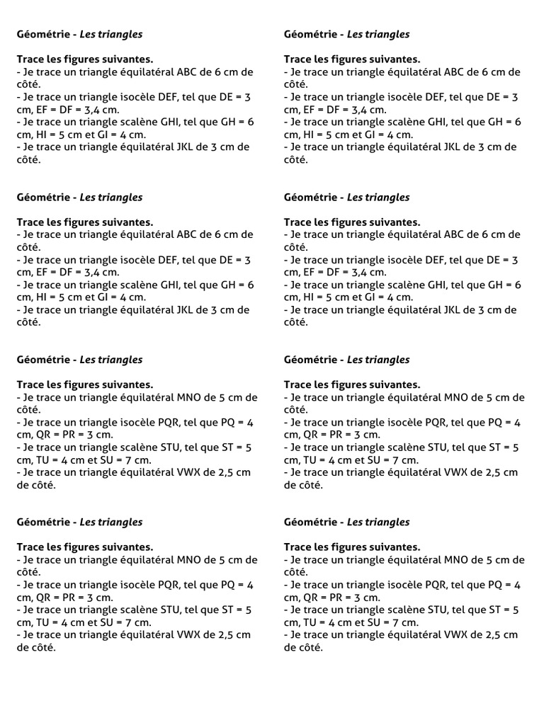 Programme de Construction Triangles | PDF