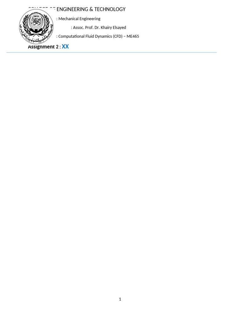 CFD Assignment 4 | PDF | Technology & Engineering