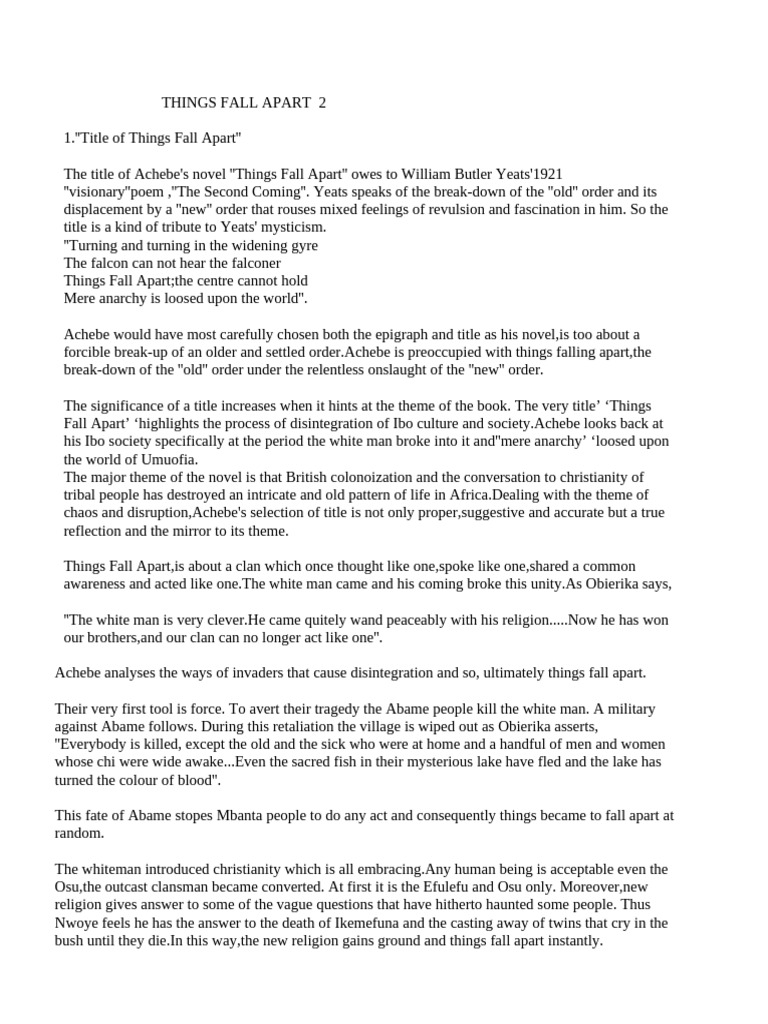 Things Fall Apart 2 | PDF