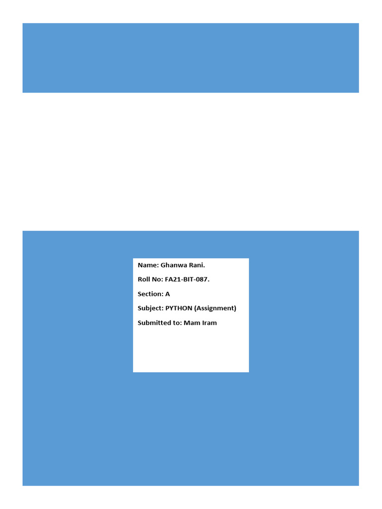 Application of Python in A1 | PDF | Python (Programming Language ...