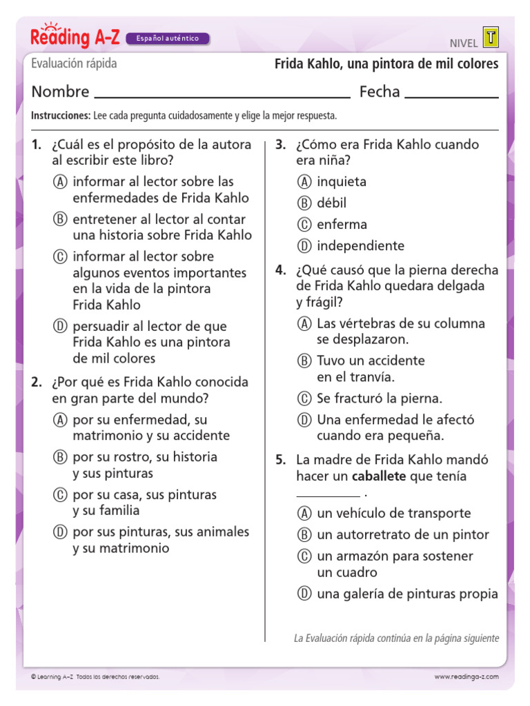 Preguntas sobre Frida Kahlo | PDF | Pinturas | Arte