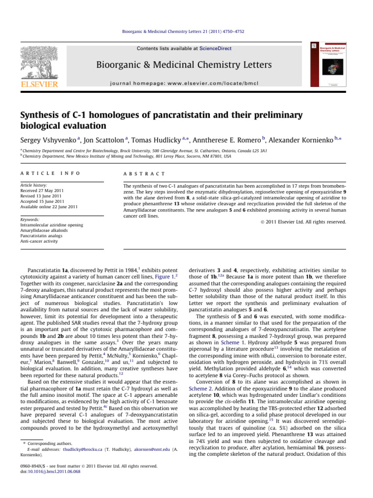 Bioorganic & Medicinal Chemistry Letters | PDF