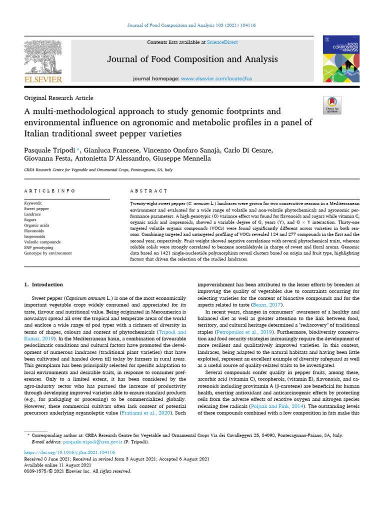 Journal of Food Composition and Analysis | PDF