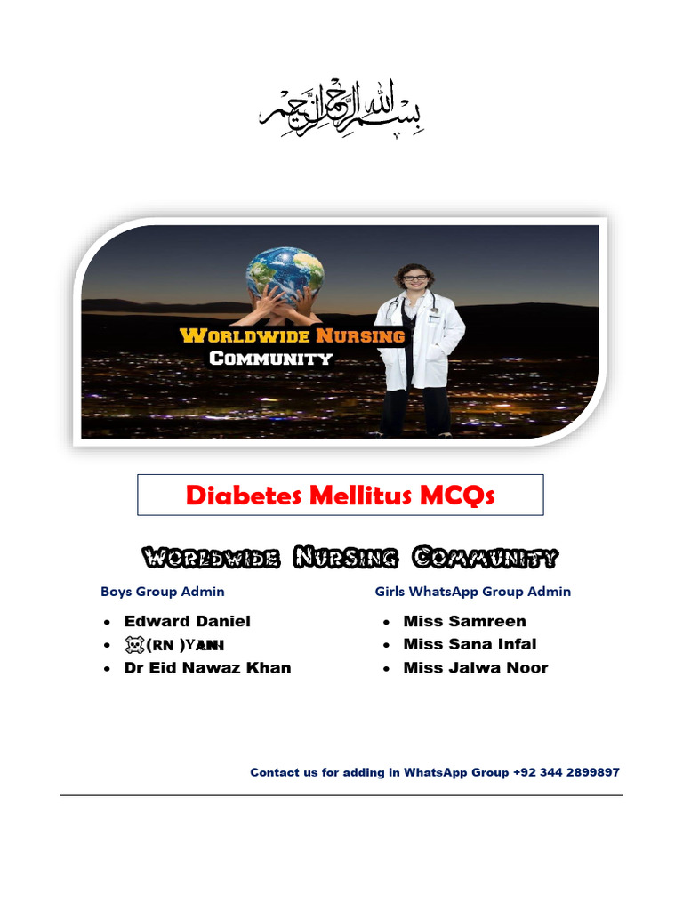 Diabetes Mellitus MCQS | PDF