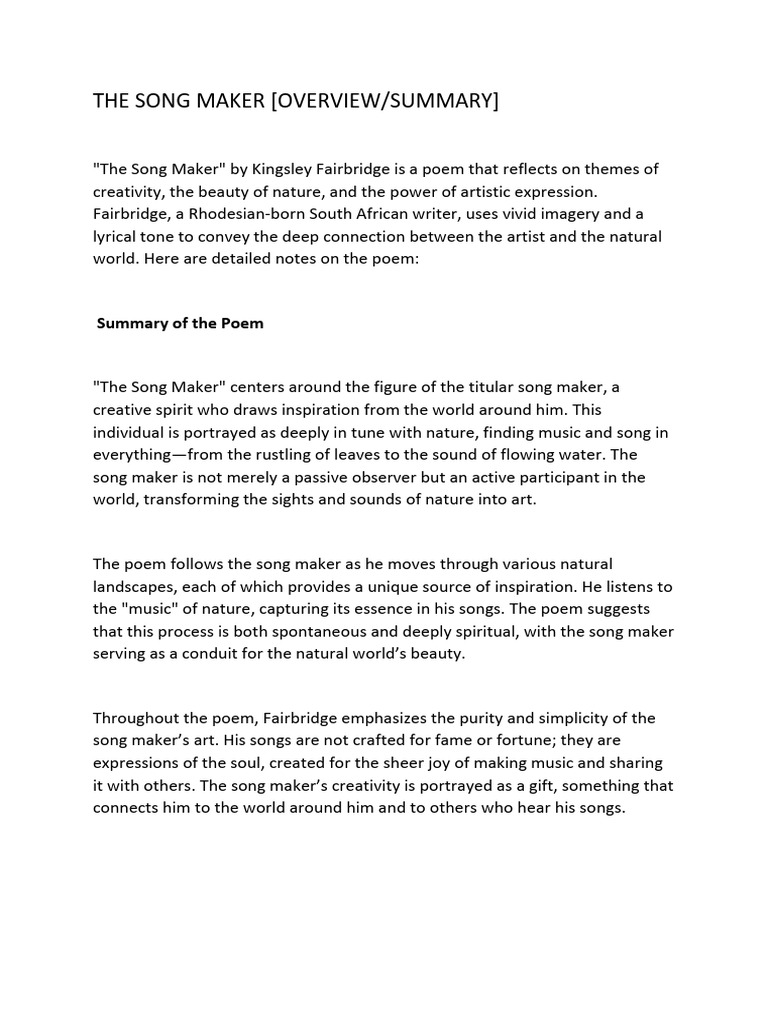 The Song Maker | PDF