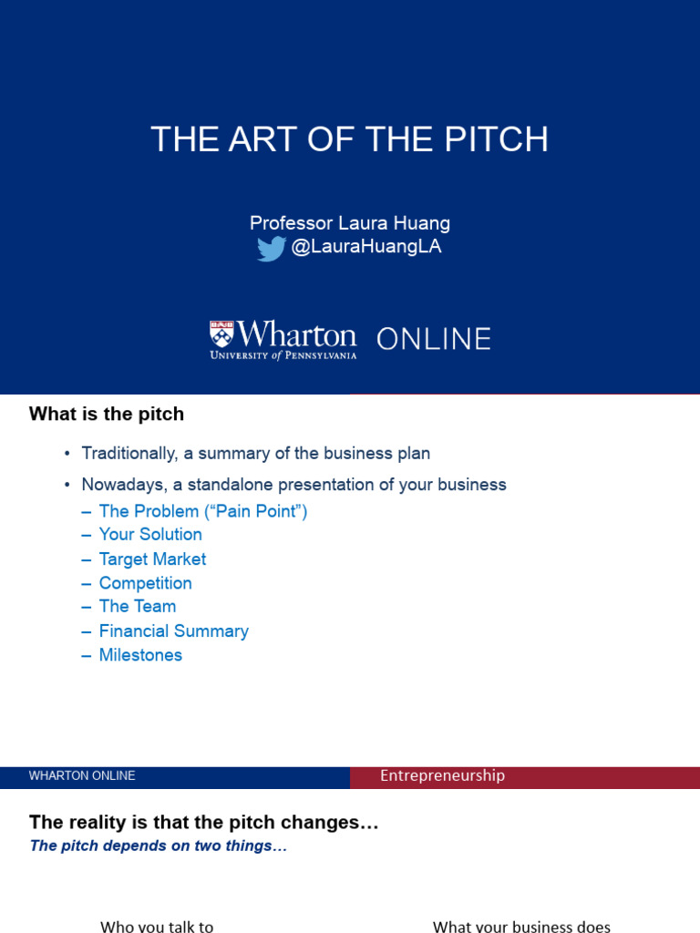 1.6 The Art of The Pitch | PDF | Entrepreneurship | Business