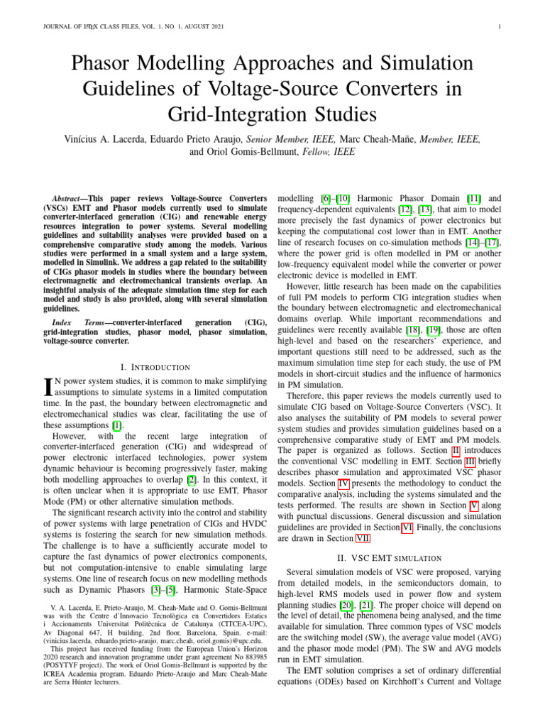 emt average phasor rms vsc models | PDF