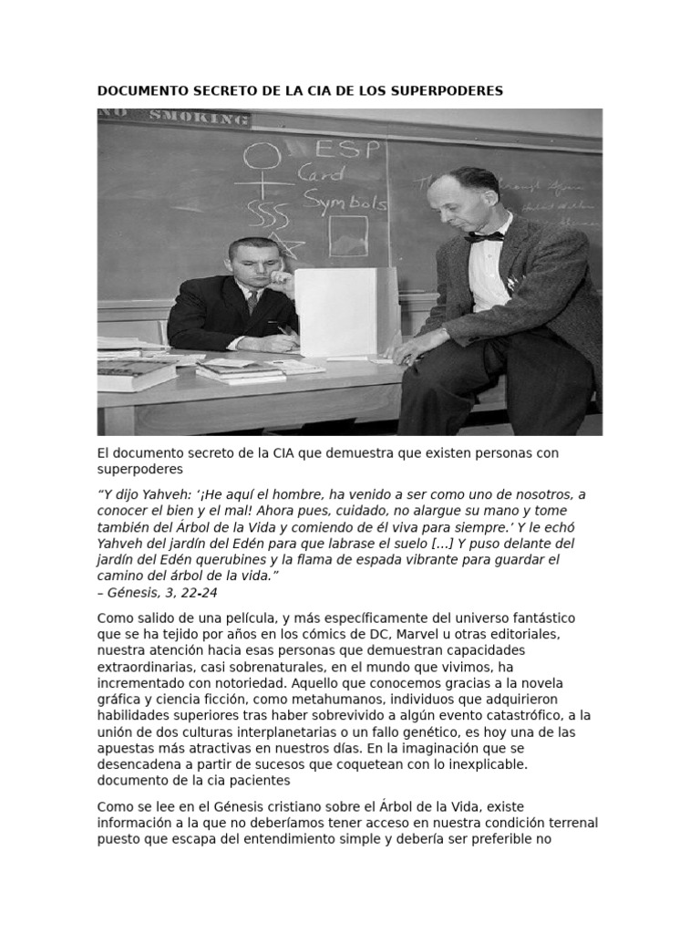 Documento Secreto de La Cia de Los Superpoderes | PDF