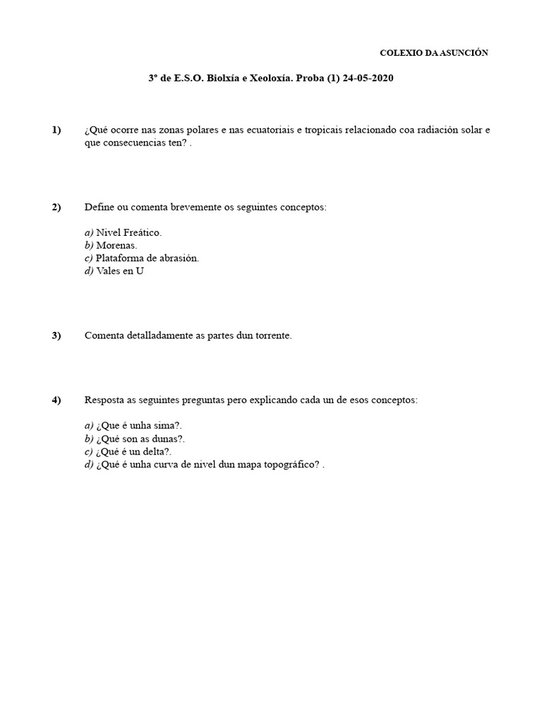 3º BeX Proba Relevo | PDF