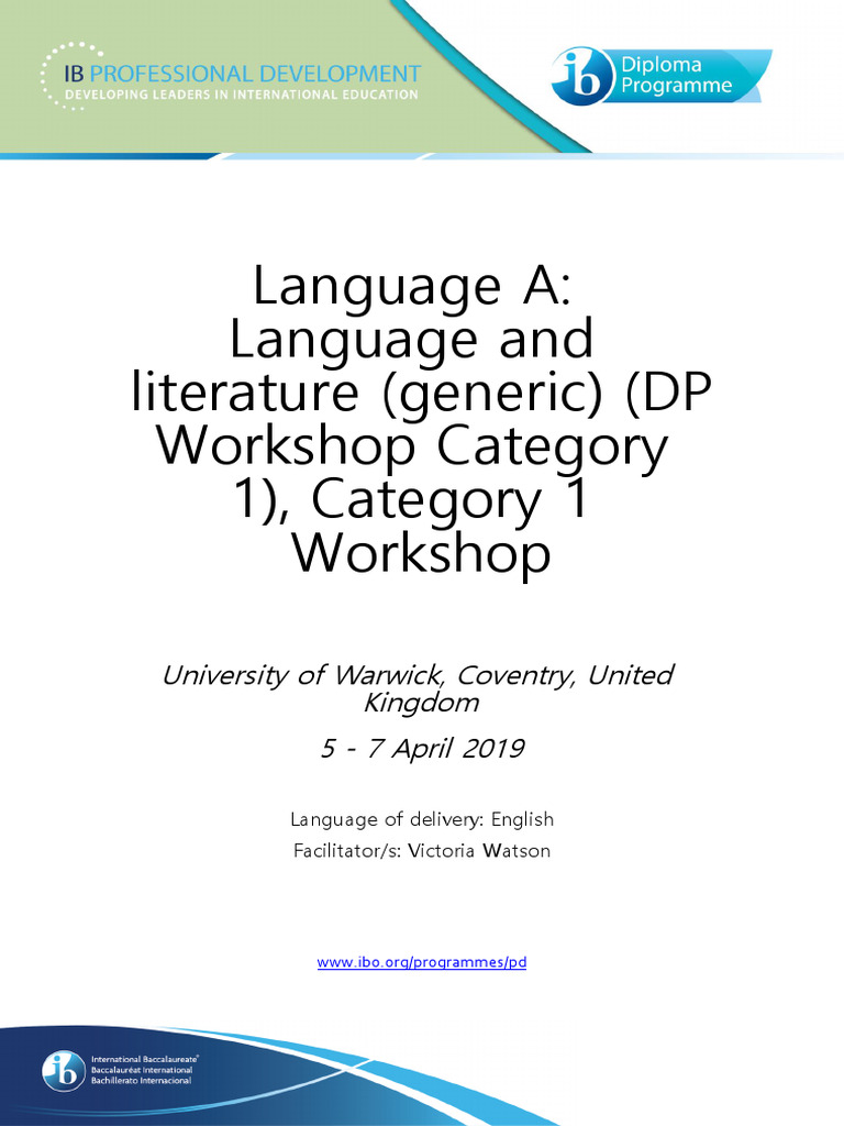 Language A Workshop - Resources PDF | PDF