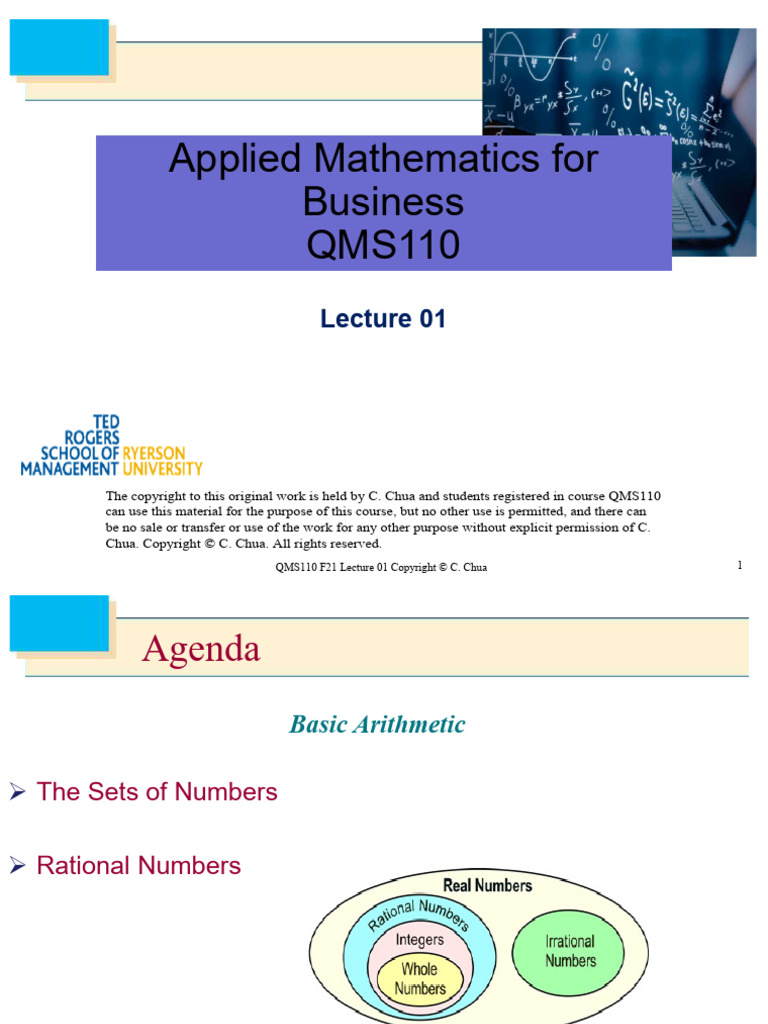 QMS110 F2021 Lecture 01 C1 | PDF