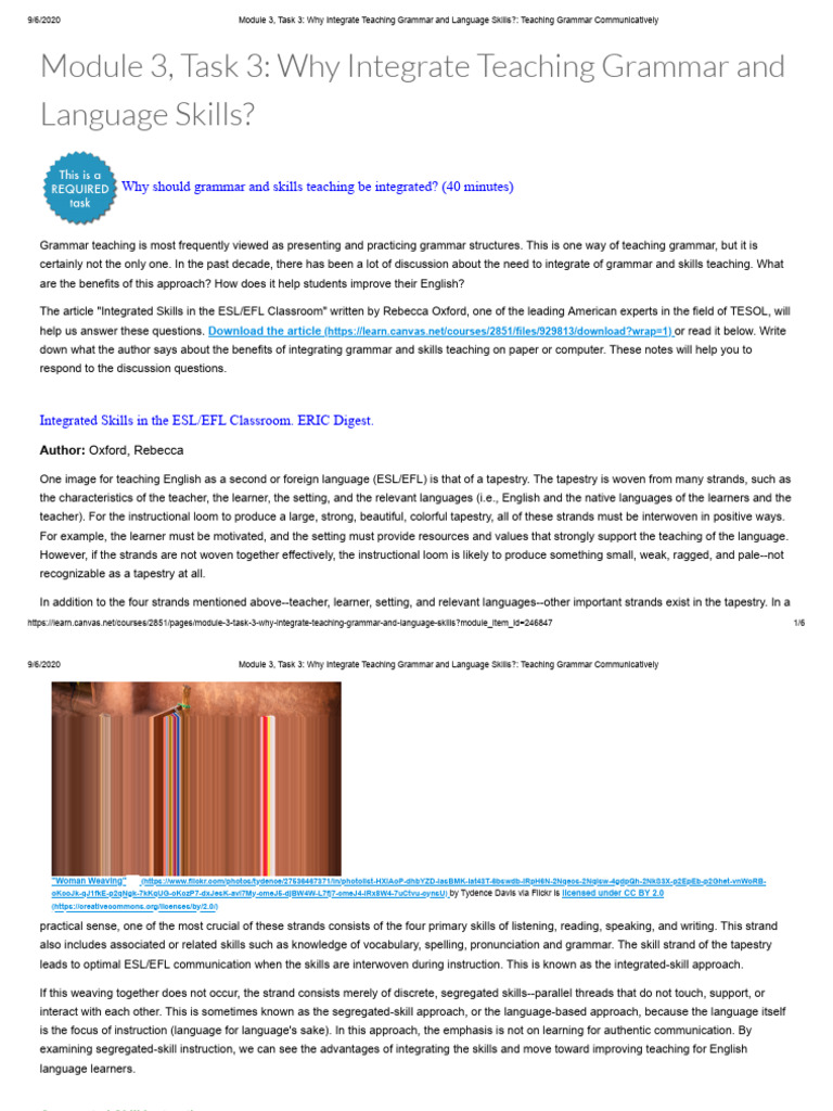 Integrating Grammar and Language Skills | PDF | English As A Second Or ...