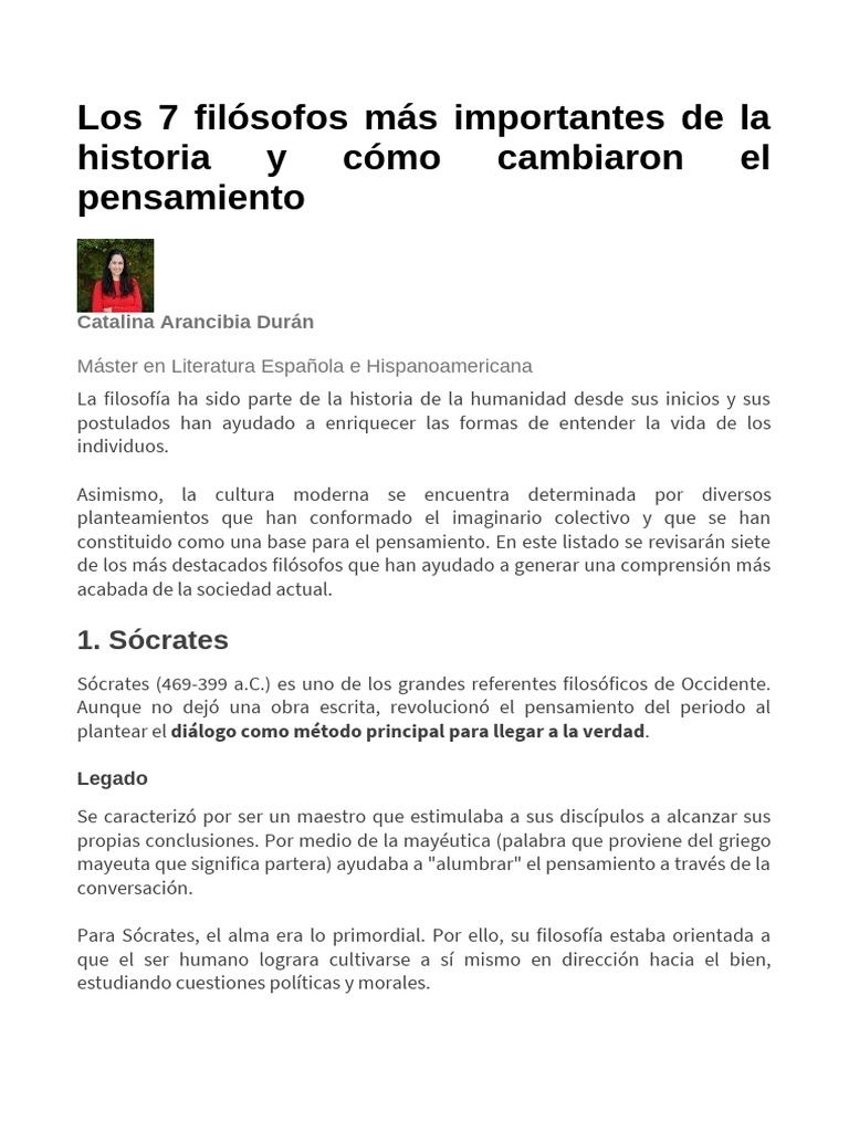 Los 7 Filósofos Más Importantes de La Historia y Cómo Cambiaron El ...