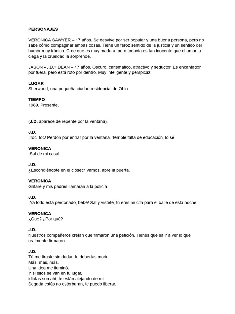 Heathers Guion No Completo | PDF