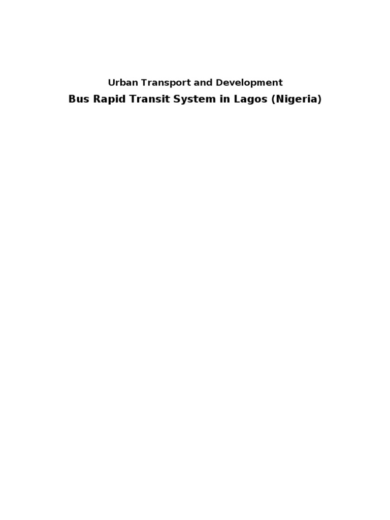 BRT Lagos | PDF | Public Transport | Rapid Transit
