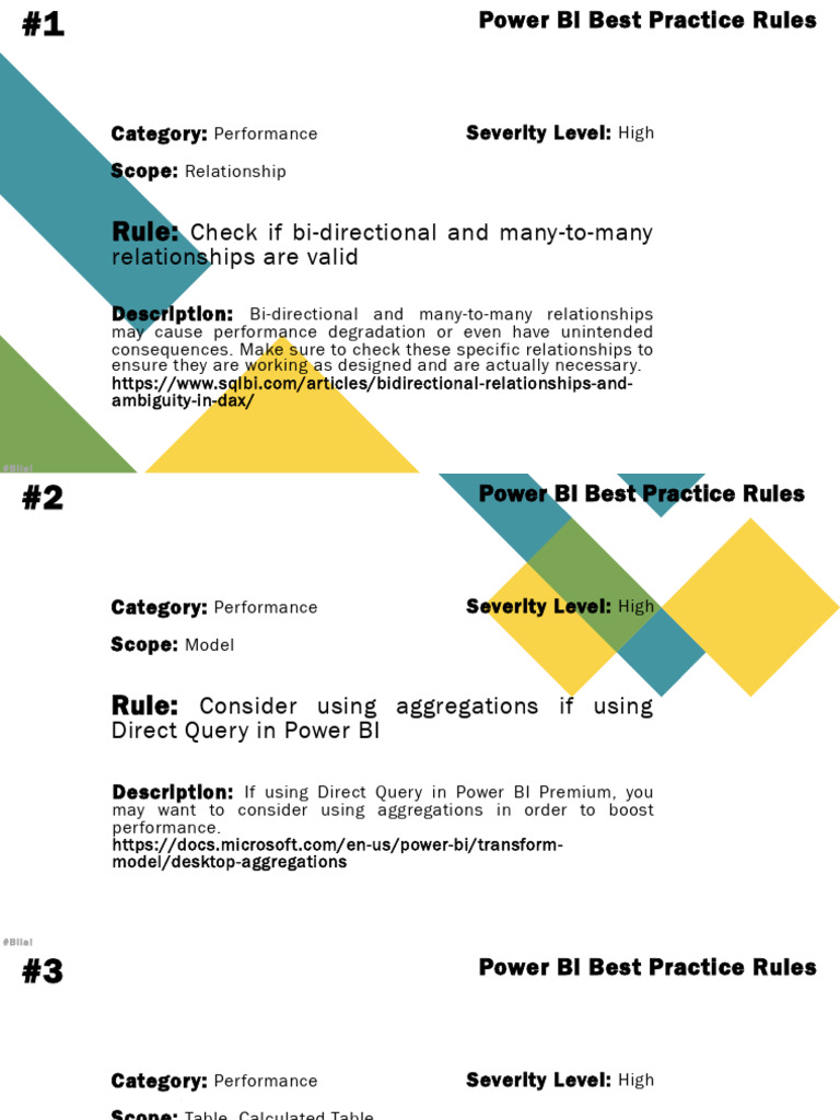 Power BI Best Practice Rules | PDF