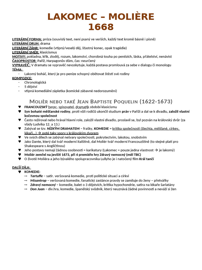 3.lakomec - Moliére | PDF