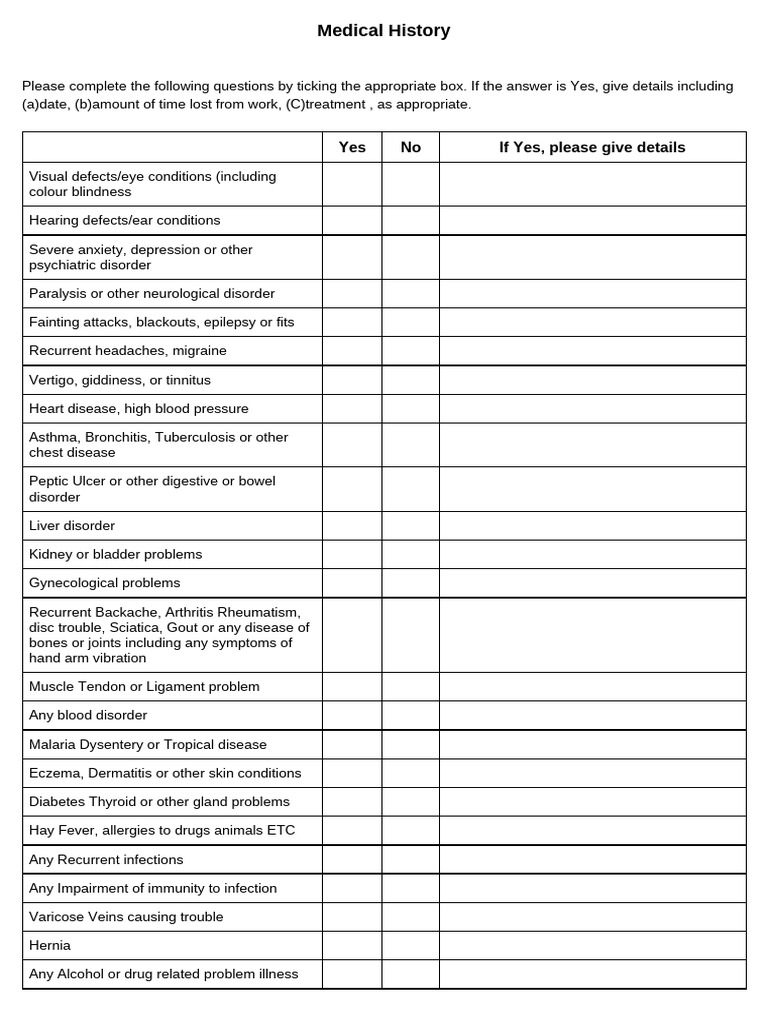 Medical History | PDF