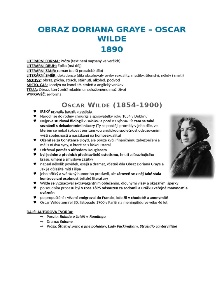 11.obraz Doriana Graye - Oscar Wilde | PDF