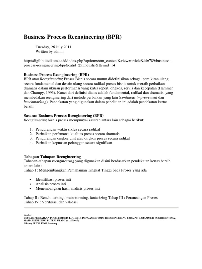 Business Process Re Engineering | PDF