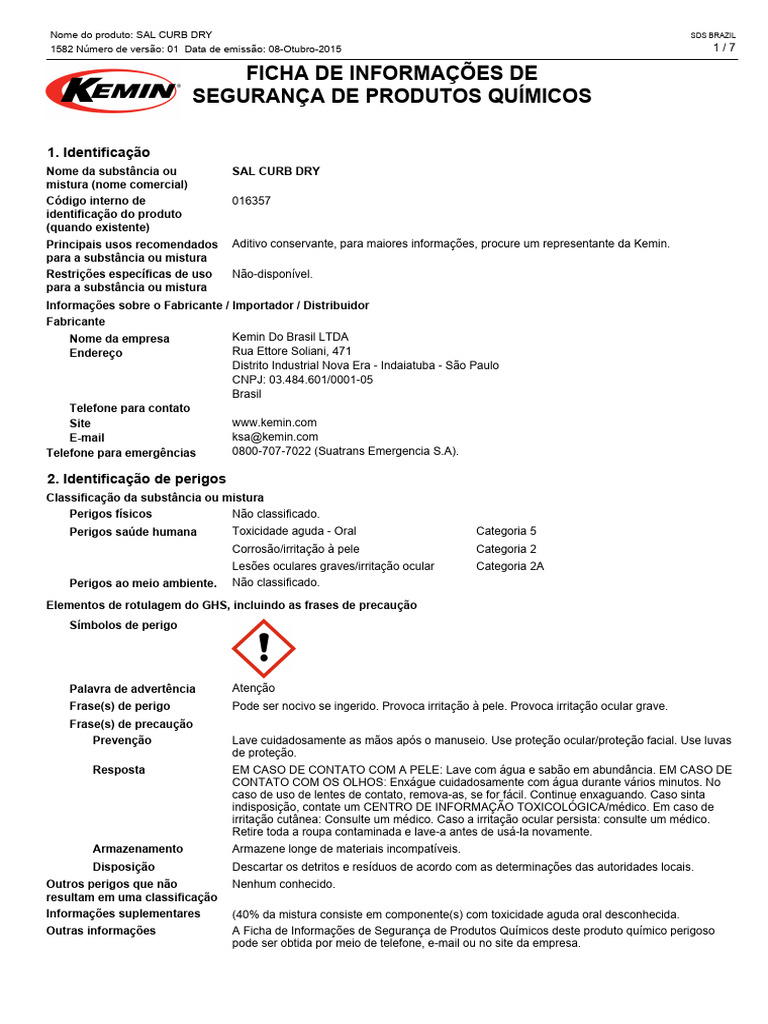 Sal Curb Dry 016357 FISQP (Brasil Only) | PDF