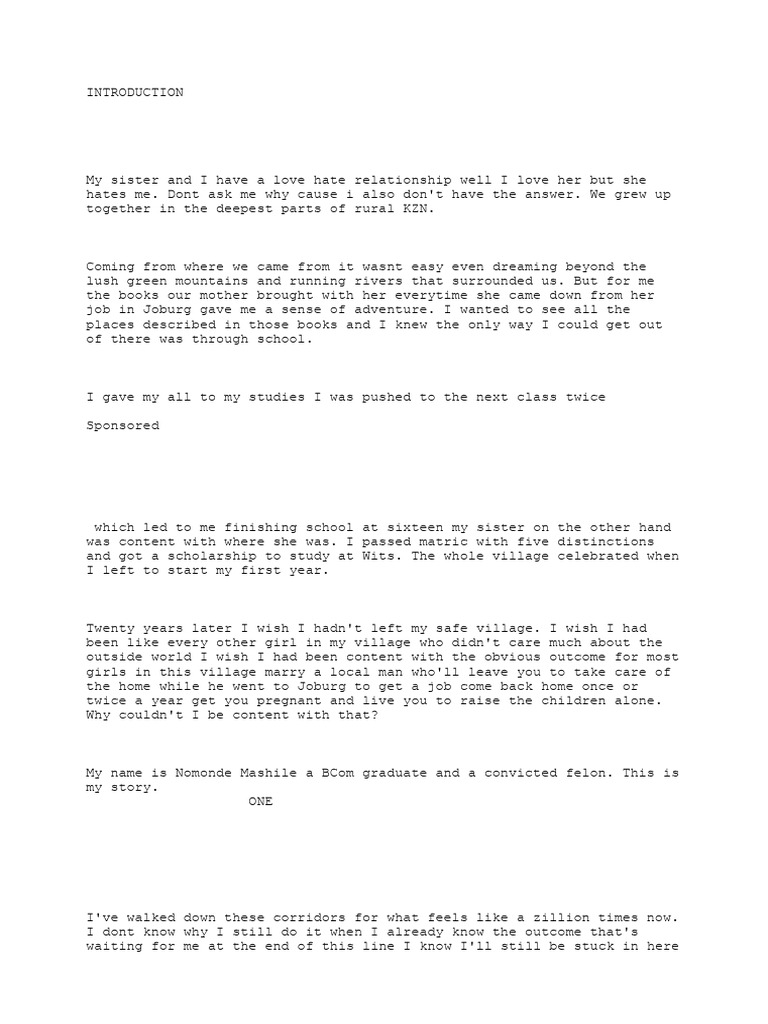 MY SISTERS KEEPER by Nolwazi | PDF