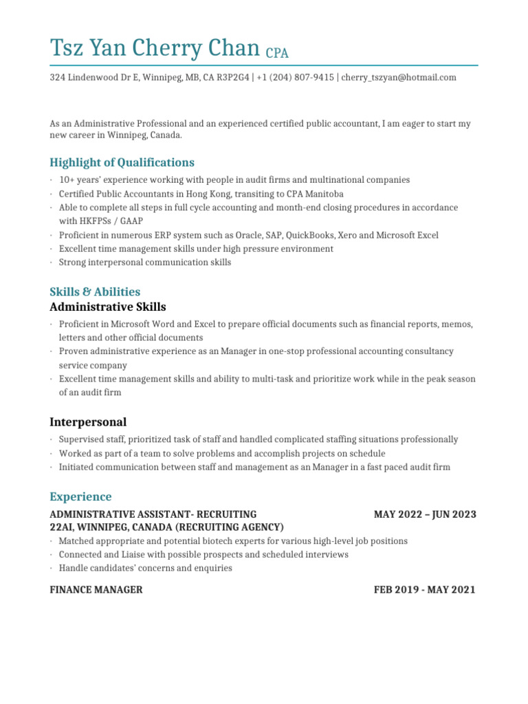 TSZ Yan Cherry Chan - Resume - LinkedIn | PDF