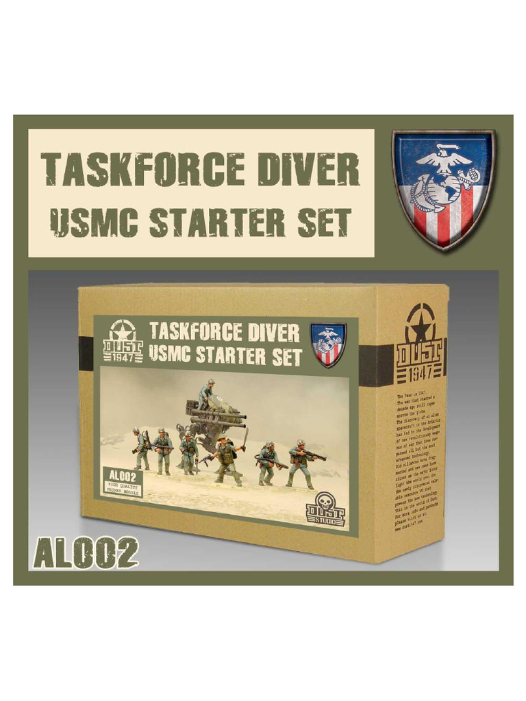 Dust1947 Allies AL002 Taskforce Diver USMC Starter Set BOXART | PDF