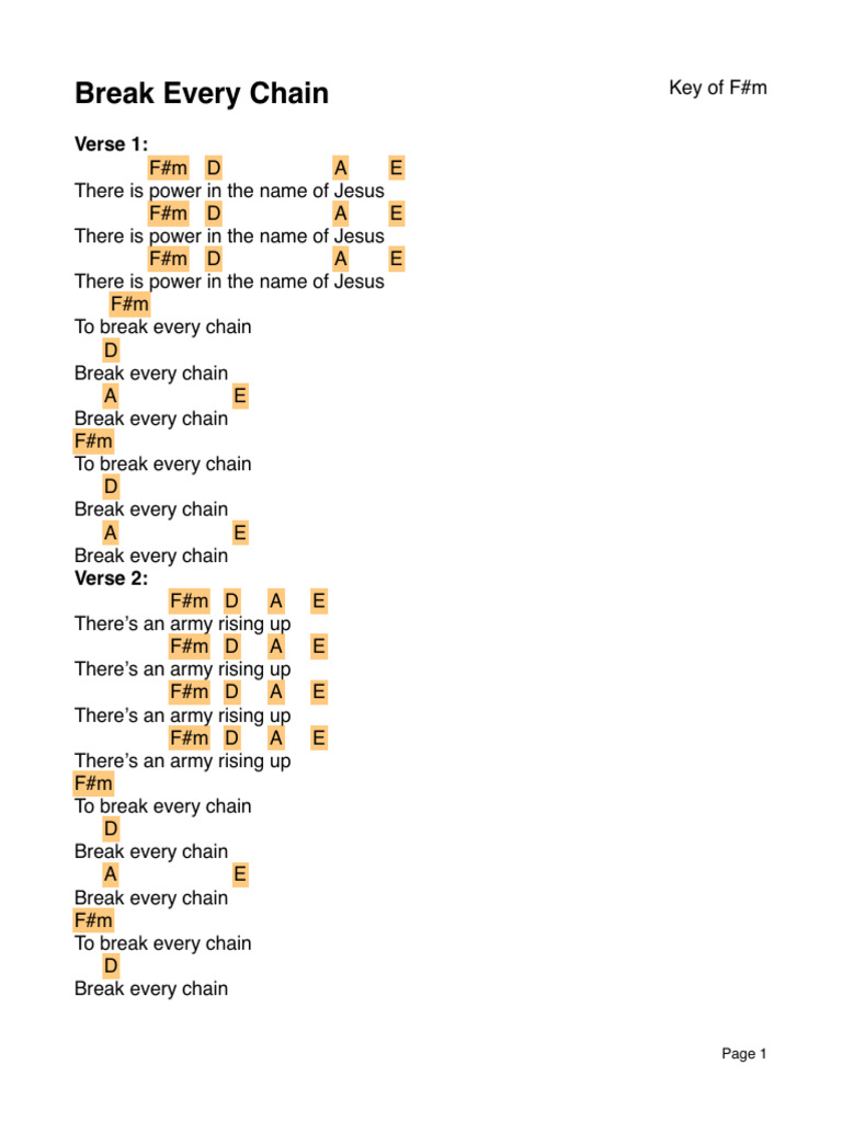 Break Every Chain | PDF