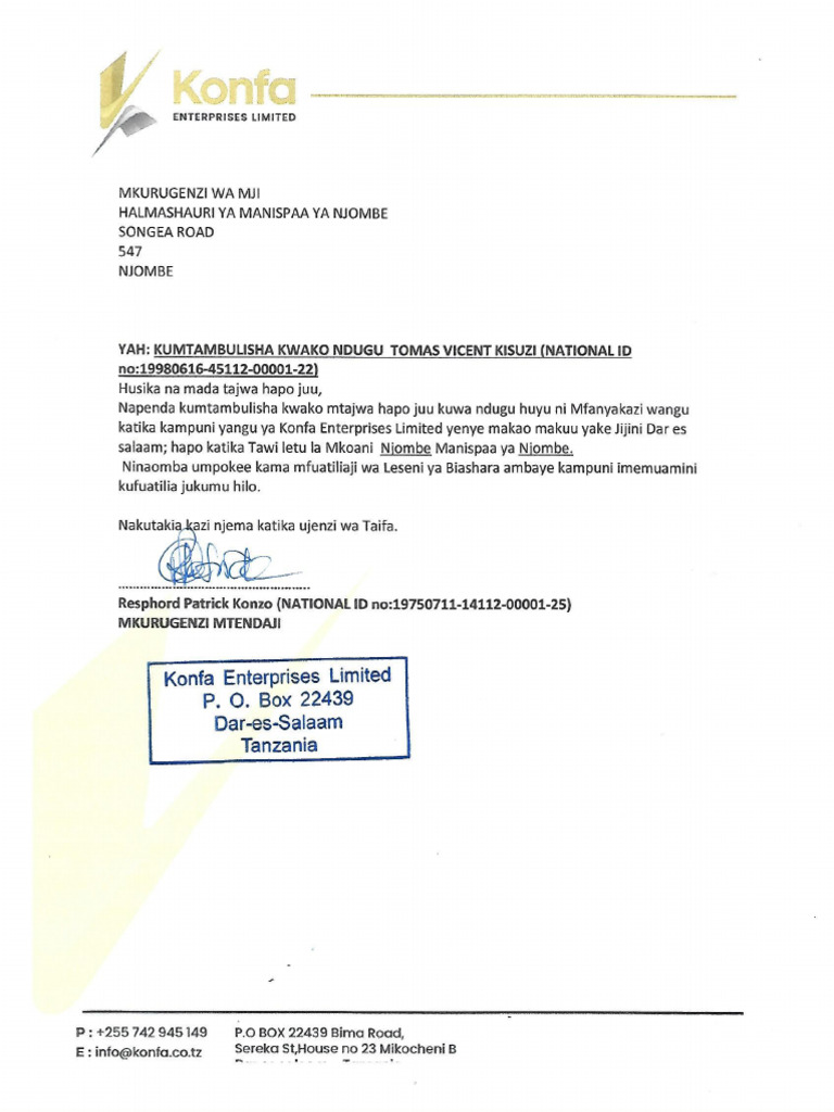 Njombe Utambulisho | PDF
