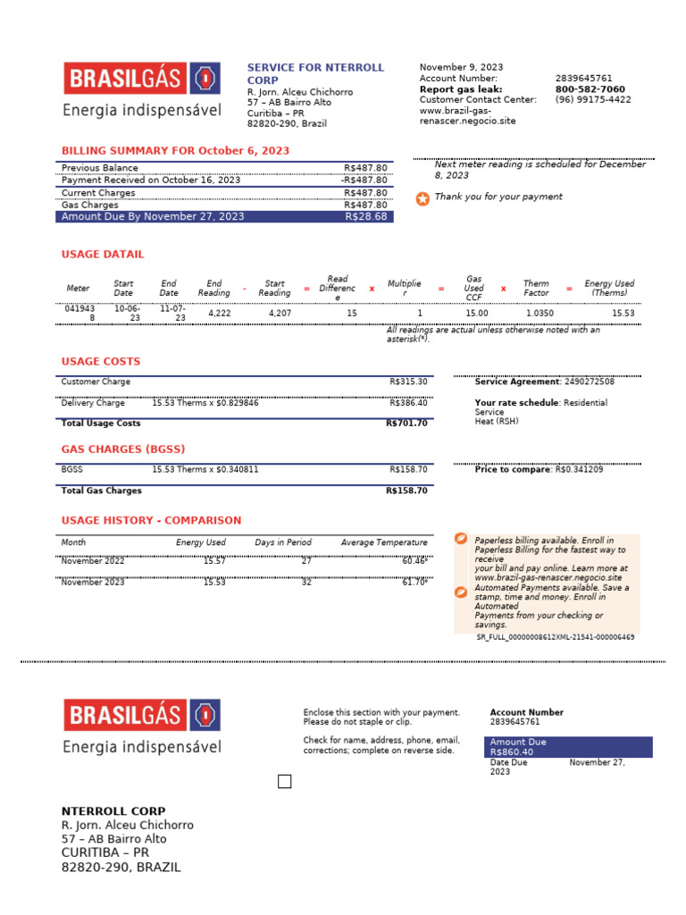 Brazil Gas utility business bill | PDF