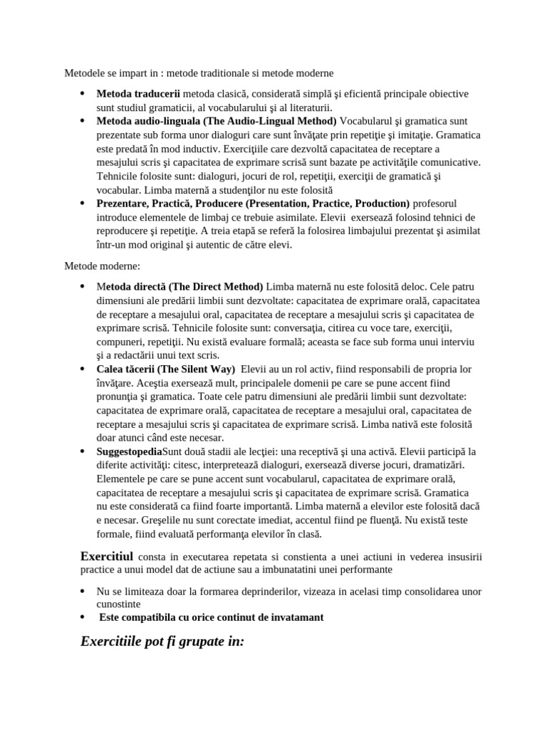 Metode de Predare | PDF