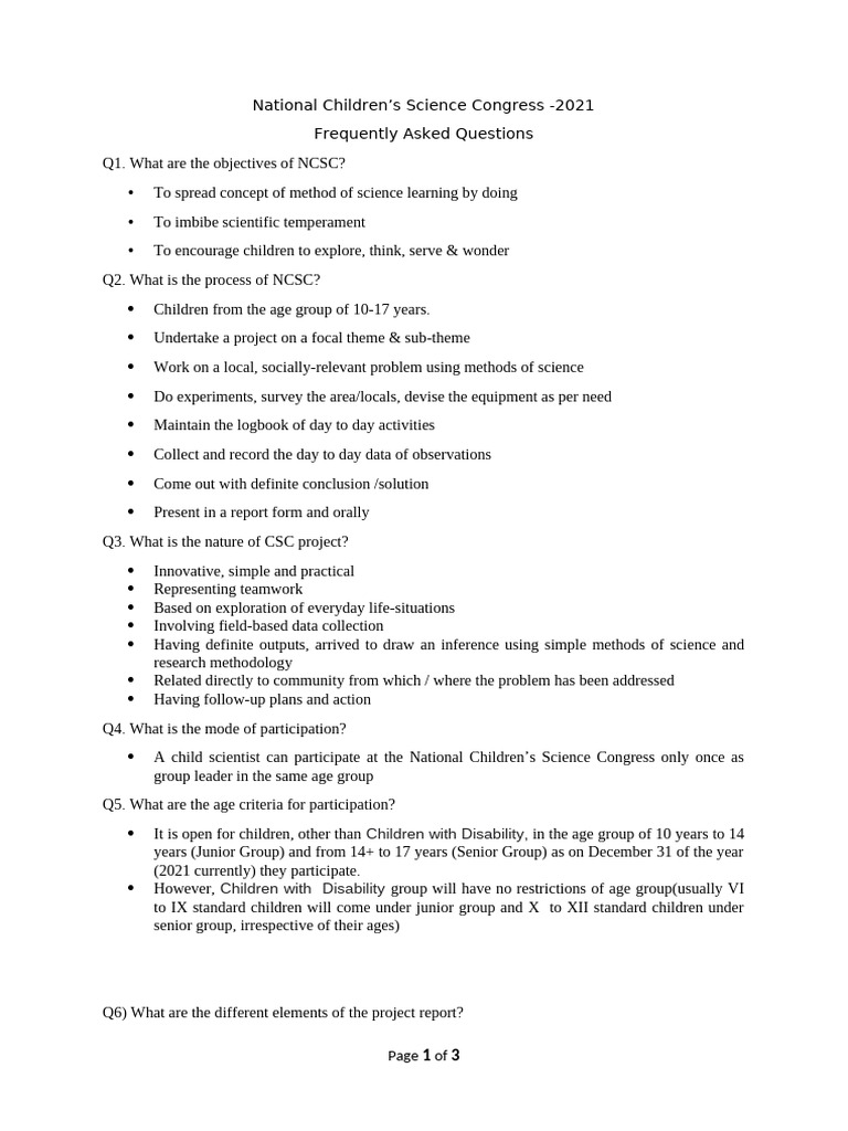Faq NCSC 2021 | PDF