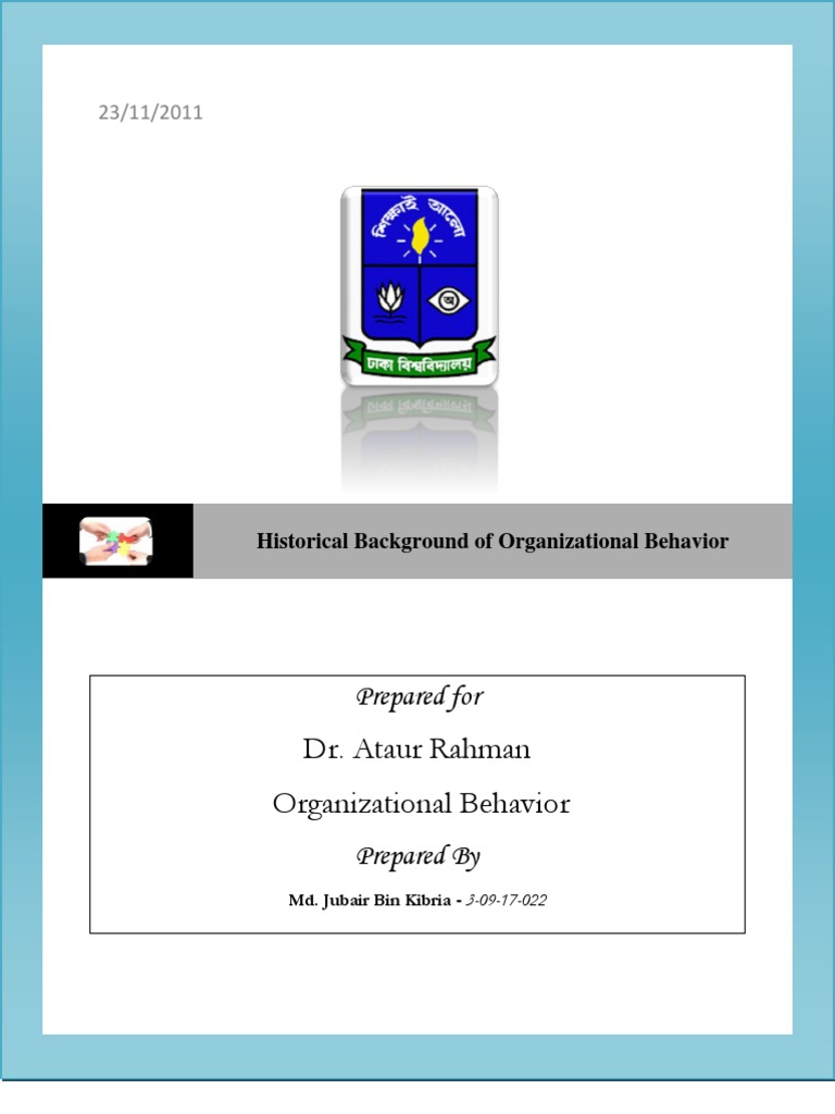 Historical Background of Organizational Behavior | PDF | Organizational ...