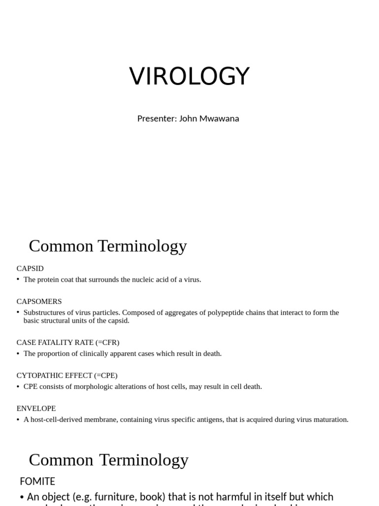VIROLOGY Terminologies | PDF