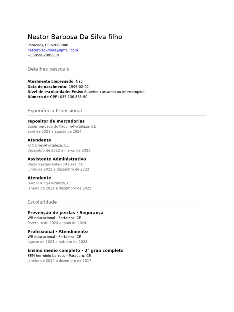 Nestor Barbosa Da Silva Filho | PDF Nestor Barbosa Da Silva Filho | PDF