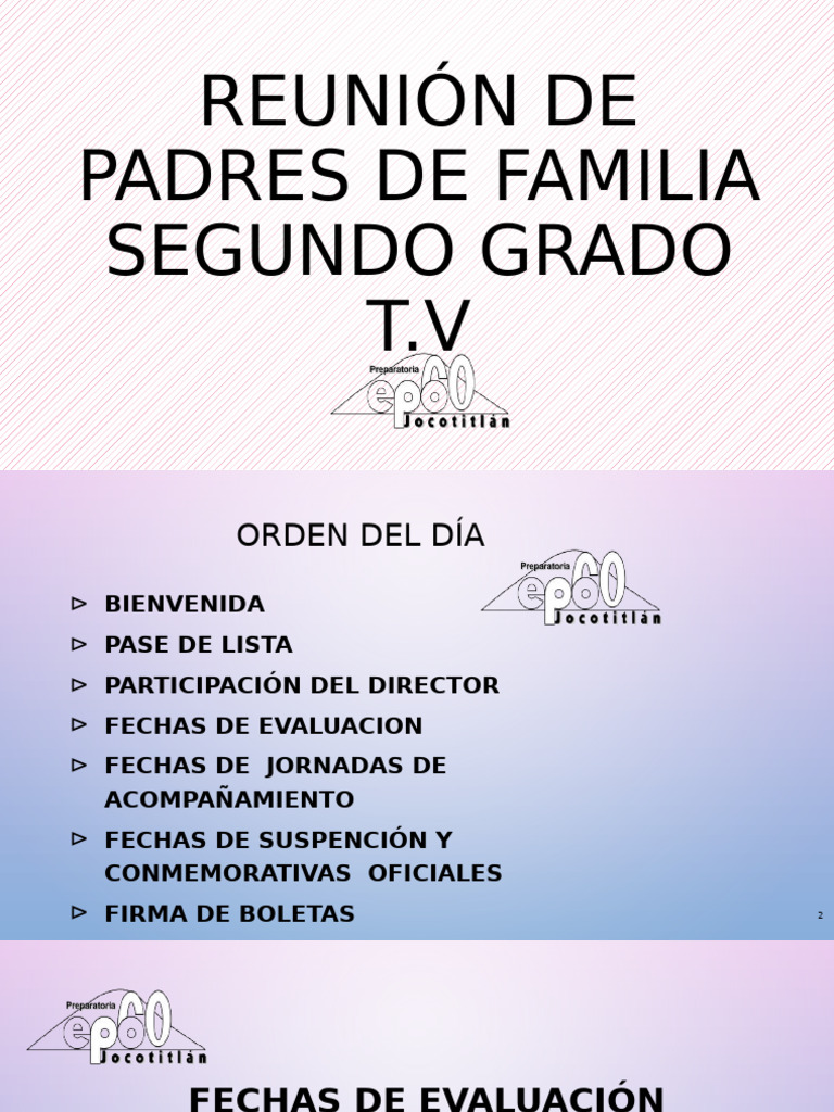 Reunion de Padres de Familiasegundo Grado | PDF
