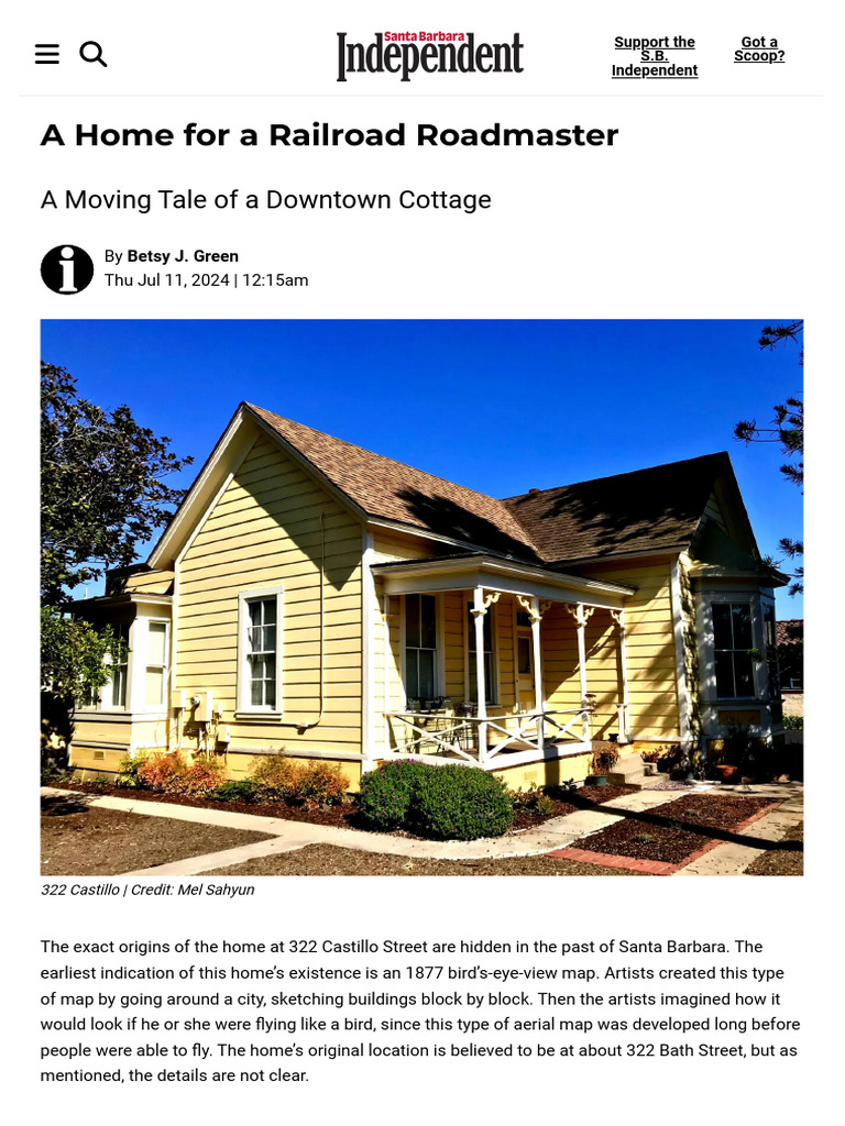 A Home For A Railroad Roadmaster - The Santa Barbara Independent | PDF