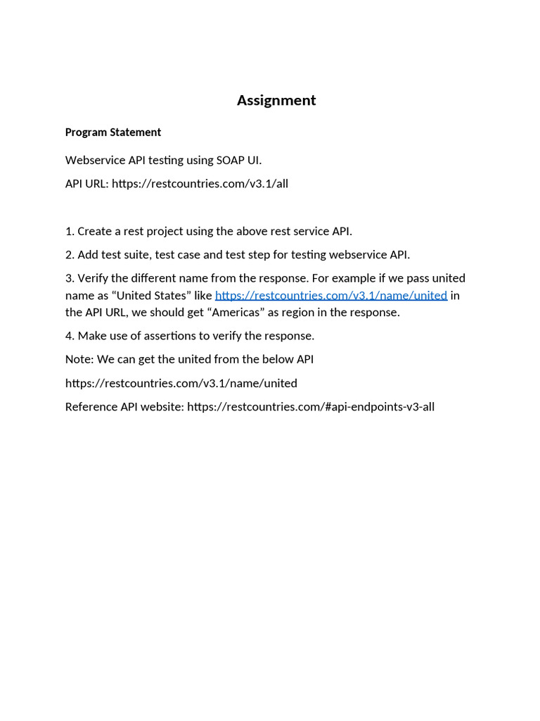 Rest API Automation With Rest Assured - Novice To Ninja - Assignment | PDF Rest API Automation With Rest Assured - Novice To Ninja - Assignment | PDF