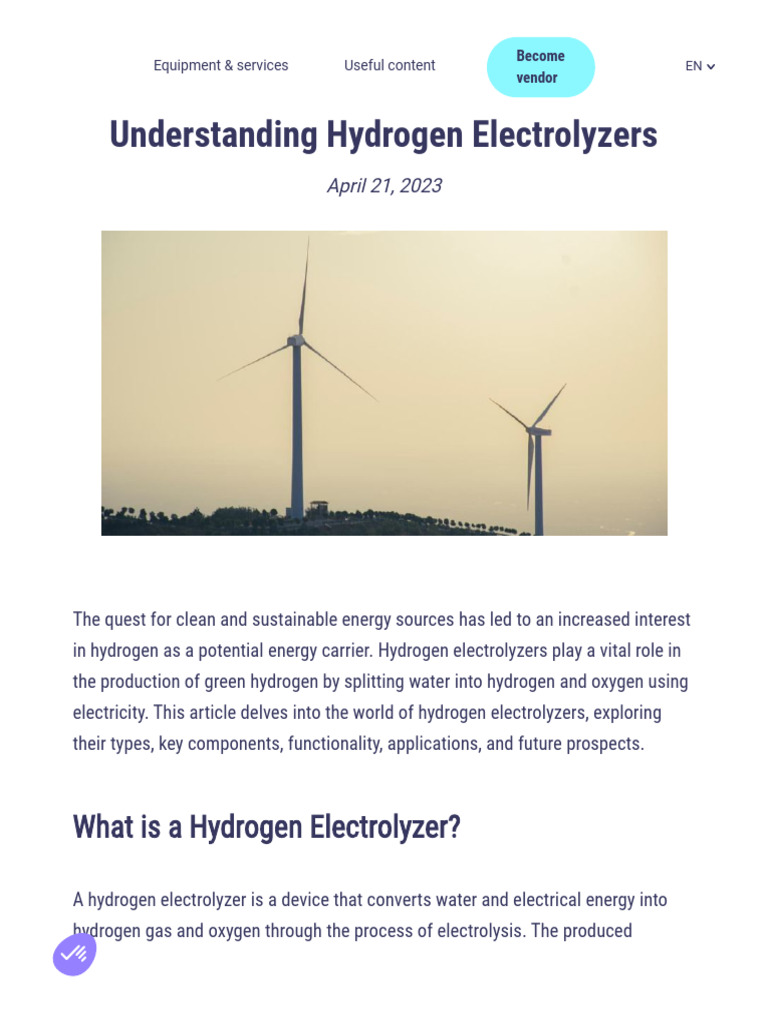 Understanding Hydrogen Electrolyzers | PDF
