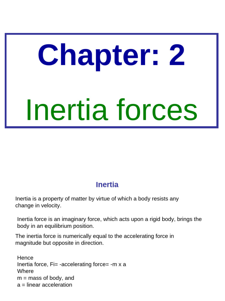 Ch2 Inertia Forces | PDF