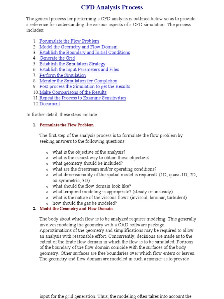 CFD Analysis Process | PDF | Computational Fluid Dynamics | Fluid Dynamics