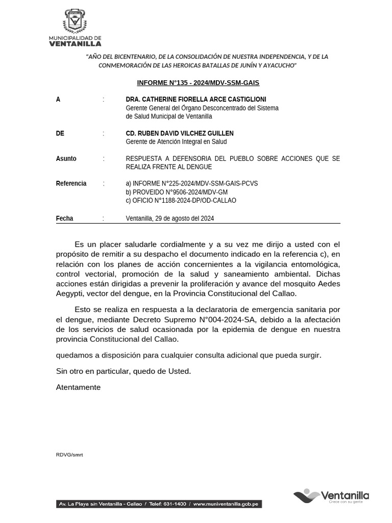 135.informe N°135-2024-Mdv-Ssm-Gais | PDF