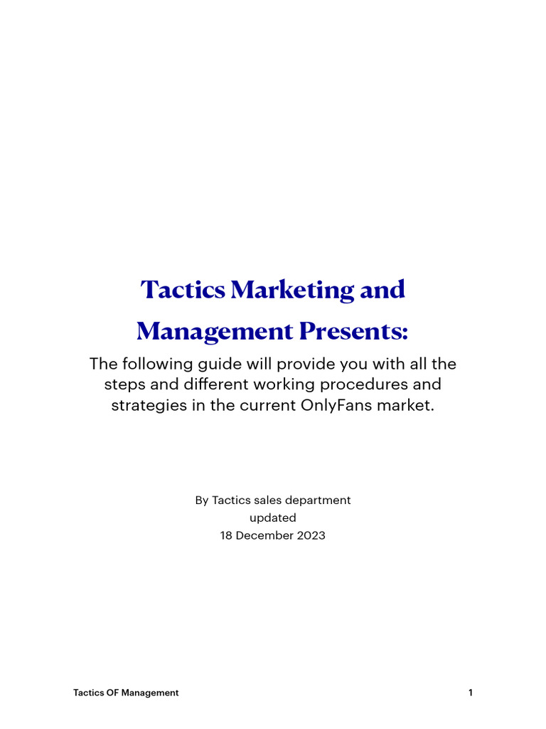 Selling Guide Tactics | PDF