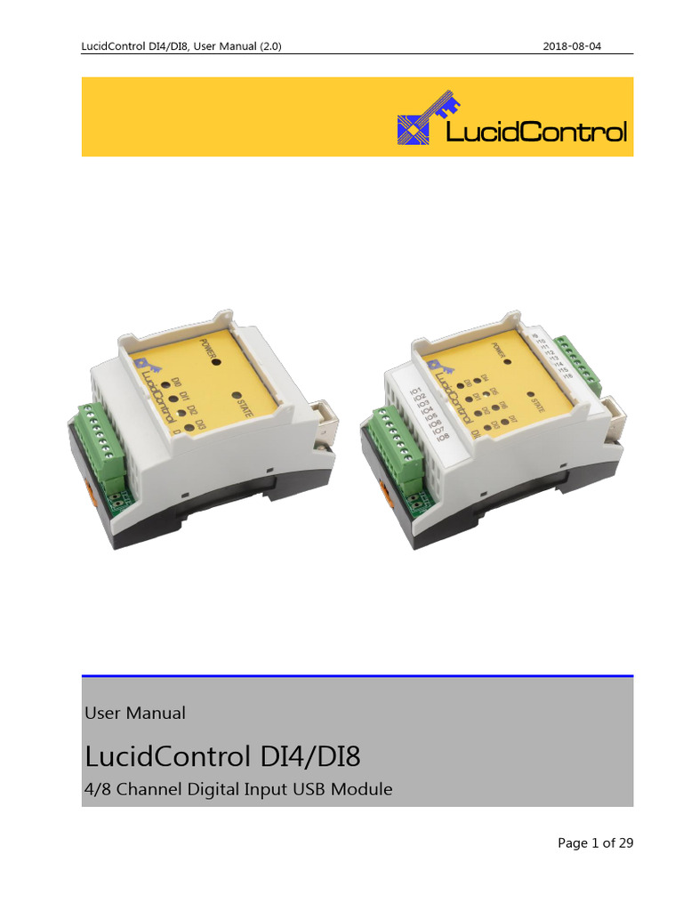 User Manual LucidControl DI4 | PDF